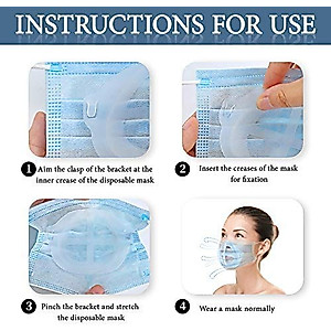 3D Bracket, Inner Support Bracket , Lipstick Protection Stand- Mouth and Nose Protection Lipstick Increase Breathing Space Help Breathe Smoothly (10Pack)