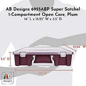 AB Designs 6955ABDP Super Satchel 1-Compartment Open Core, Stackable Home Storage Organization Container, Plum