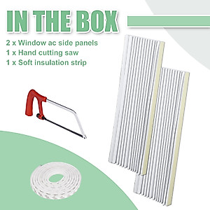 Memrita Window Air Conditioner Side Panels Kit, Adjustable Air Conditioner Replacement Screen, Window AC Side Panels Fits Up to 17 x 10 inch, White