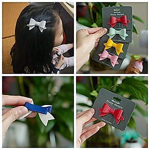 ZAIONE Solid Faux Leather Sheets: Grain Colors Leather 20Pcs 8x6 Inch Plain Texture Leather Black Red White PU Bundle for Earring Bows Crafts