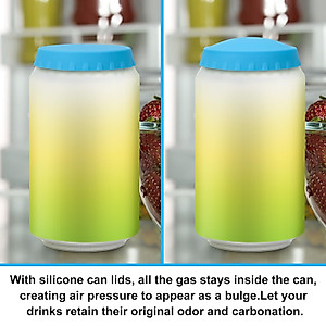 6 Pack Silicone Soda Can Cover Lids, Reusable Soda Can Lids Beer Can Covers Pop Can Covers, BPA Free Silicone Can Cover, Stopper and Protector for Soda, Beer, Beverage, Juice, Coke, Fits Standard Cans