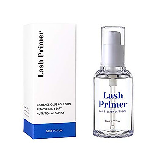 Lash Primer for Eyelash Extension 1.7 FL/oz (50ml) / Pre-Treatment for Semi Permanent Eyelash/Easily Removes Proteins and Oils/Oil Free/Longer Extension Retention (1.7 FL/oz (50ml))