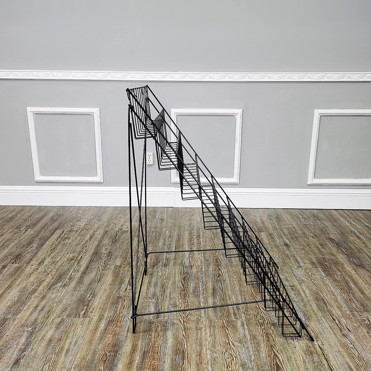 FixtureDisplays® 8-Tier Literature Holder Greeting Card Floor Stand Displays Book DVD Brochure Travel Collapsable Wire Metal Rack 1483new-NF