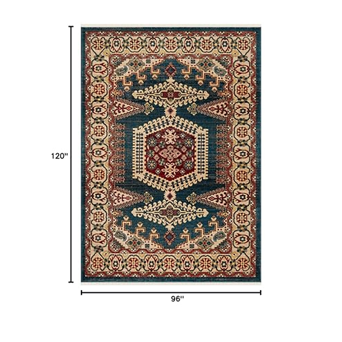 SAFAVIEH Kashan Collection Area Rug - 8' x 10', Red & Ivory, Traditional Oriental Design, Non-Shedding & Easy Care, Ideal for High Traffic Areas in Living Room, Bedroom (KSN308Q)