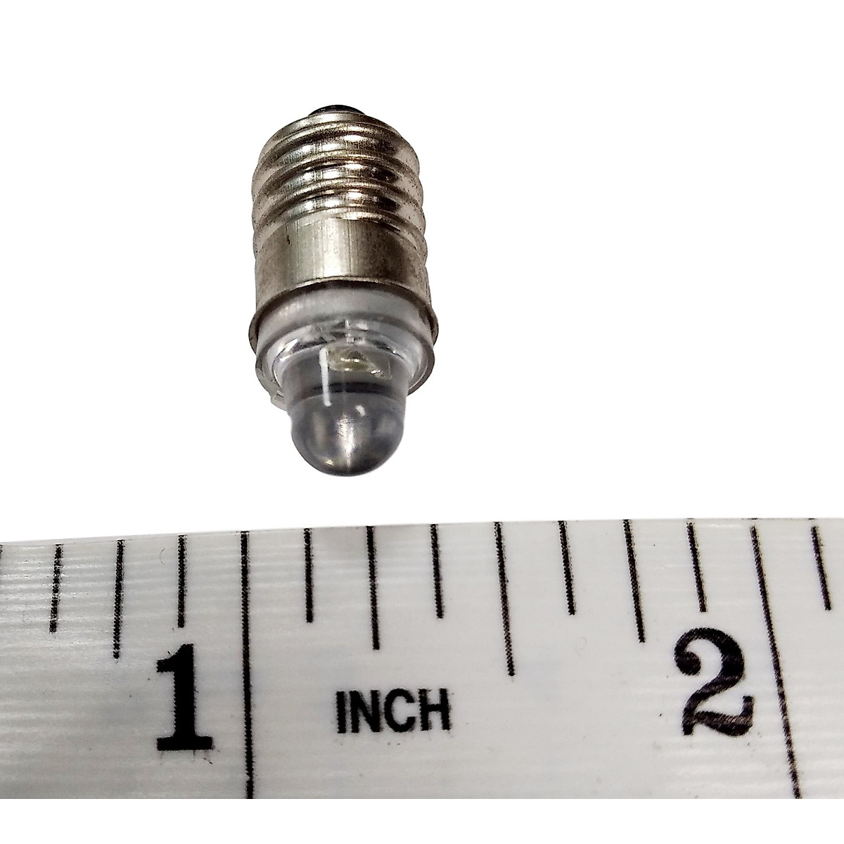 Sci-Supply Miniature LED Flashlight Bulbs, 3 Volt Mini Lamps, Cool White, E10 Small LED Bulbs, Pack of 5