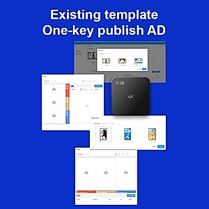 Lunzn Smart Digital Signage Player with Non-Subscription CMS Software 7x24 Stable Auto Play Make TV Set Become LCD Display Andriod 4K Advertising Media Player(YM05)