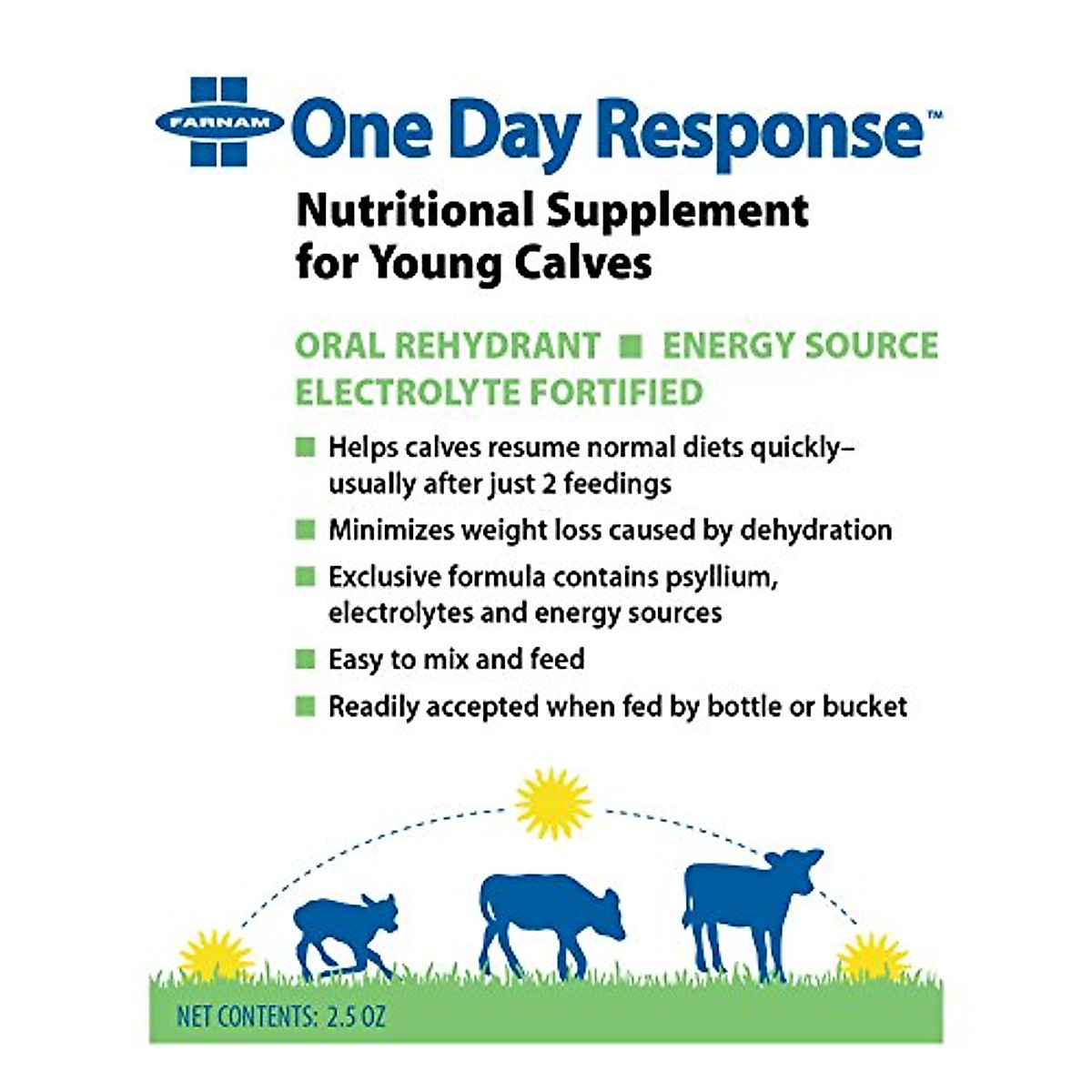 Farnam One Day Response Nutritional Supplement for Young Calves, 2.5 oz