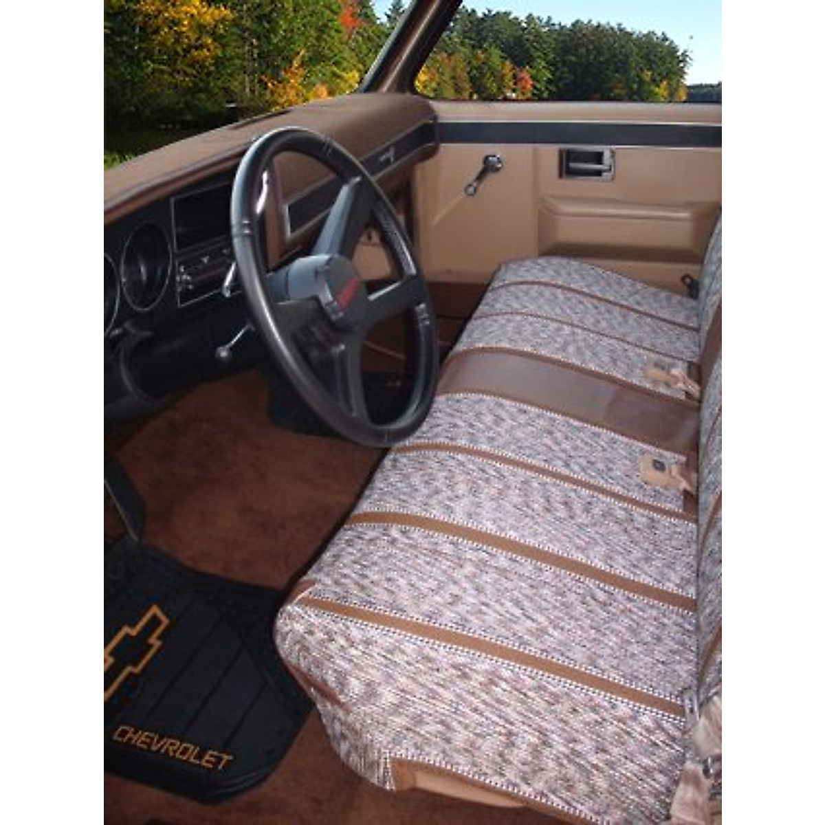 West Coast Auto Universal Baja Saddle Blanket Bench Full Size Seat Cover Fits Ford, Chevrolet, Dodge, and Full Size Pickup Trucks (Brown)