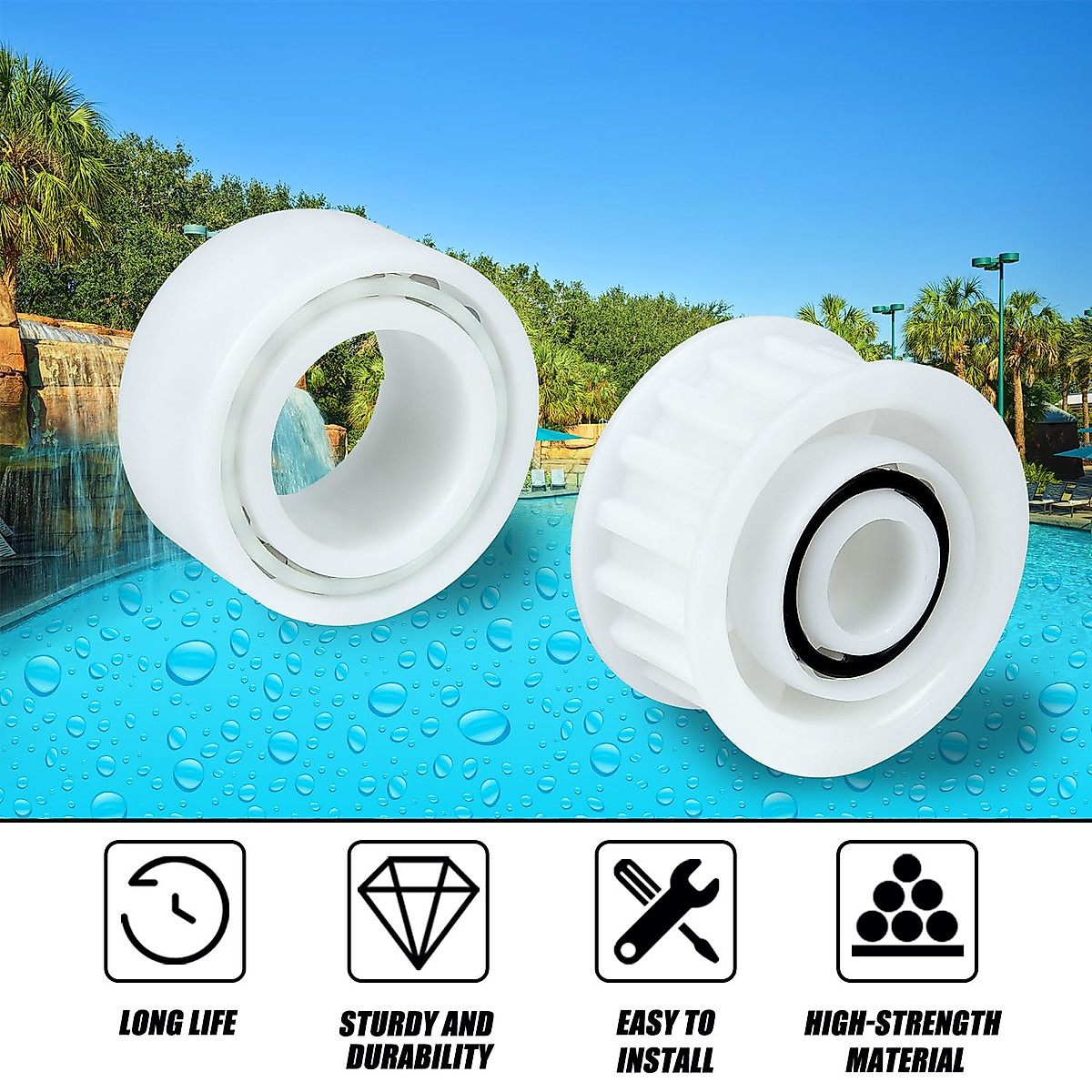 Wztepeng 4 Pcs Guide Wheels with 2 Pully Gears Pool Cleaner Replaces 3884997-R6 Compatible with Dolphin M400 M500 Deluxe 4 Deluxe 5 Pool Cleaner Accessories