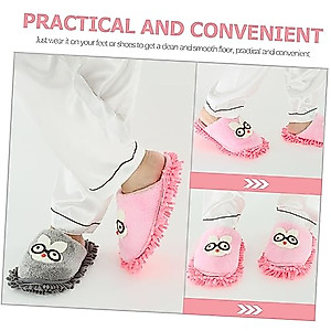 LALAFINA 1 Pair Mop Slippers Floor Mops Floor Cleaner Mop Home Slippers Mops for Floor Cleaning Mop Shoes Lazy Slippers Cartoon Mop Slippers Dust Sweeping Slippers Cartoon Mopping Slipper
