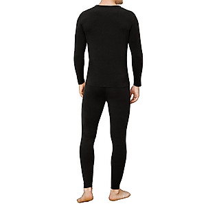 INNERSY Men's Thermal Underwear Set Lightweight Base Layer Long Johns for Winter Exercise(Black,X-Large)