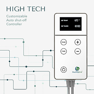 Healthyline Advanced Infrared Heating Pad - Amethyst, Tourmaline and Jade Gemstones - Heated Mat with LED Red Lights, Negative Ions - 72 x 24 inches