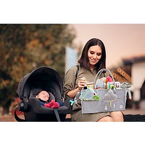 Cuddle Avenue Baby Diaper Caddy Organizer - Luxury Little Boy And Girl, Large Basket, Car Organizer, Gift For Shower Registry, BLUE