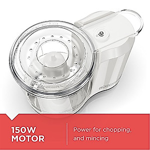 Black+Decker One-Touch HC150W 1.5-Cup Electric Food Chopper, White