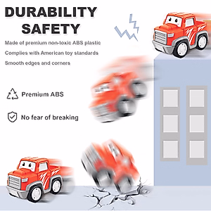 VESIHOLO Toy Trucks, Toddler Toys Car for Boys and Girls, Toys for 3 4 5 6 Year Old, 5-in-1 Push Back Toy Vehicle, Toy Trucks, Car Trucks with Light Sound for Kids, Birthday Gift Toys