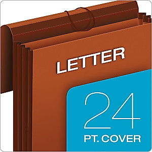 Pendaflex Globe-Weis/Pendaflex Heavy Duty File Wallets, Extra Wide, 7-Inch Expansion, Elastic Cord Closure, Letter Size, Brown, 5-Count (CL1084GLHD)