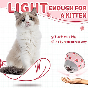 Pawfun Cat Cone Collar Soft, Comfortable Cat Recovery Collar Pet Cone for Small Large Cats, Lightweight Elizabethan Collar for Cats Kittens After Surgery Prevent from Licking Wounds, Pink, S