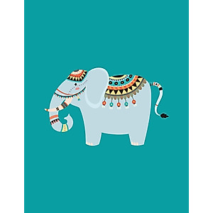 Tribal Safari Nursery Prints - Boho Nursery Art Print Set of 4 - Lion, Elephant, Zebra & Giraffe - Multiple Sizes