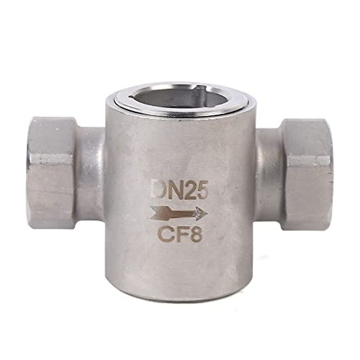 Water Flow Indicator, Stainless Steel 1" NPT Female Thread Sight Flow Indicator with Plastic Impeller