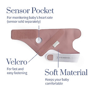 Owlet Accessory Fabric Sock for Dream Sock Baby Monitor, Fits Babies 0 to 18 Months, Dusty Rose (Sensor and Base Station Not Included)
