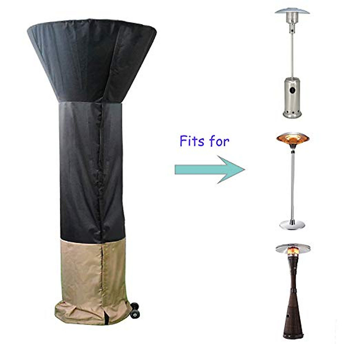 ProHome Direct Patio Heater Cover for Home Outdoor Stand Up Round Dome Heater, Weather Resistant Material, 33" D x 84" H