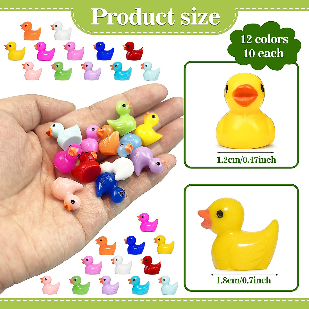 HAVAGDTM 120 PCS Mini Ducks Miniature Duck Figures for Ornament Miniature Garden Aquarium Mini Ducks DIY Handmade School Project Party Favor