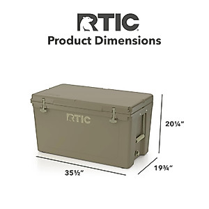 RTIC 110 QT Ultra-Tough Cooler Hard Insulated Portable Ice Chest Box for Beach, Drink, Beverage, Camping, Picnic, Fishing, Boat, Barbecue, Olive