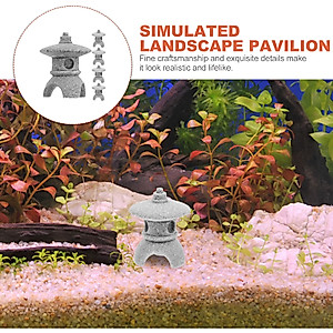 Yardwe 5pcs Mini Pagoda Statue Miniature Garden Lantern Figurines Sandstone Decorations Asian Pagoda Lantern Sculpture for Japanese Zen Garden Fairy Landscape Dollhouse Decor