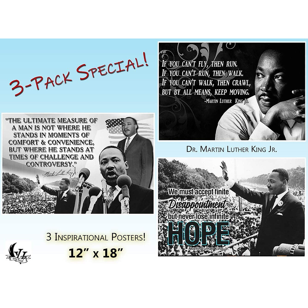 Black History Month Posters 3 PACK MLK Martin Luther King Jr Poster Posters Classroom Posters Growth Mindset Teacher Decorations Wall Art African American Art Black Art Wall Art PP02