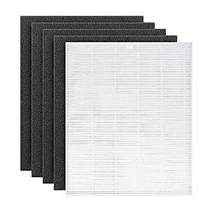 SCREENTRONICS H13 True HEPA Filter S & Carbon Pre Filters Compatible Replacement for Winix C545 Air Purifier Part# 1712-0096-00 (1x True HEPA Filter + 4X Activated Carbon Filters)