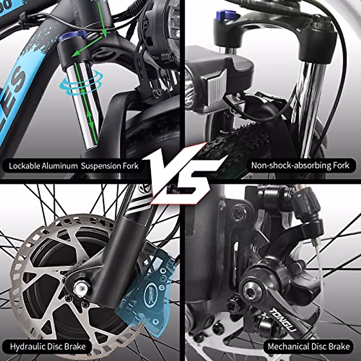 KETELES K800 2000W 23AH Electric Bike for Adults, 26'' All Terrain Fat Tire Beach Snow Electric Bicycle Dual Motor Removable Battery Up to 30MPH Mountain Ebikes Hydraulic Disc Brake Electric City Bike