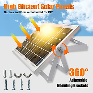 HYPGARD Solar Fan for Greenhouse - 12W Solar Panel + 8 Inch Solar Exhaust Fan for Shed, Chicken Coop, Greenhouse, Dog House, Solar Attic Fan Greenhouse Fan Kit