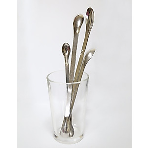 Stainless Steel Micro Scoop Reagent Lab Sampling Spoon Lab Spatulas Scoop Bar Spoon Medical Pharmacy Mini Micro Spoon Scoop 2Pcs for 22cm 2 Pcs for 16cm