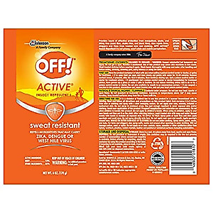 OFF! Active Insect Repellent, Sweat Resistant 6 oz ( Pack of 3)