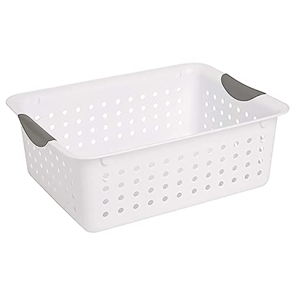 Sterilite Medium Ultra Basket Plastic Storage Bin Organizer - White (Pack of 12)