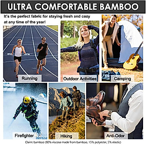 Sunew Crew Dress Socks, Bamboo Men Casual Wicking Cushioned Long Hiking Athletic Mid Calf Socks for Indoor Outdoor Workout Running Basketball Hiking 3 Pack White M