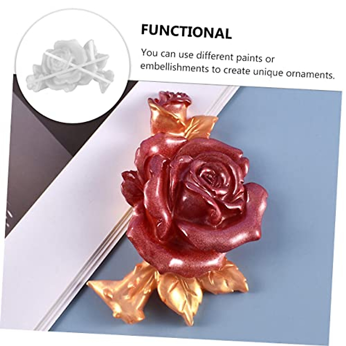 Didiseaon 1pc Ornament Silicone Mold Resin Silicone Molds Car Trim Resin Tray Resin Brooch Resin Casting Molds Agate Silicone Desktop Ornament Casting Mould Rose Making Tray Ornament Mold