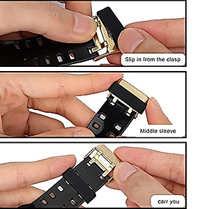 SAVITA 6 Pcs 22mm Watch Strap Holder Loop, Silicone Watch Band Keeper Retainer Fastener Ring Parts for Smart Watch Band Wristband Replacement (Black)