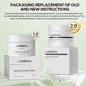 LANBENA Blackhead Remover, Nose Pore Strips for Blackheads, Black Head Remover Mask for Face, Puntos Negros, 30g+60pcs paper