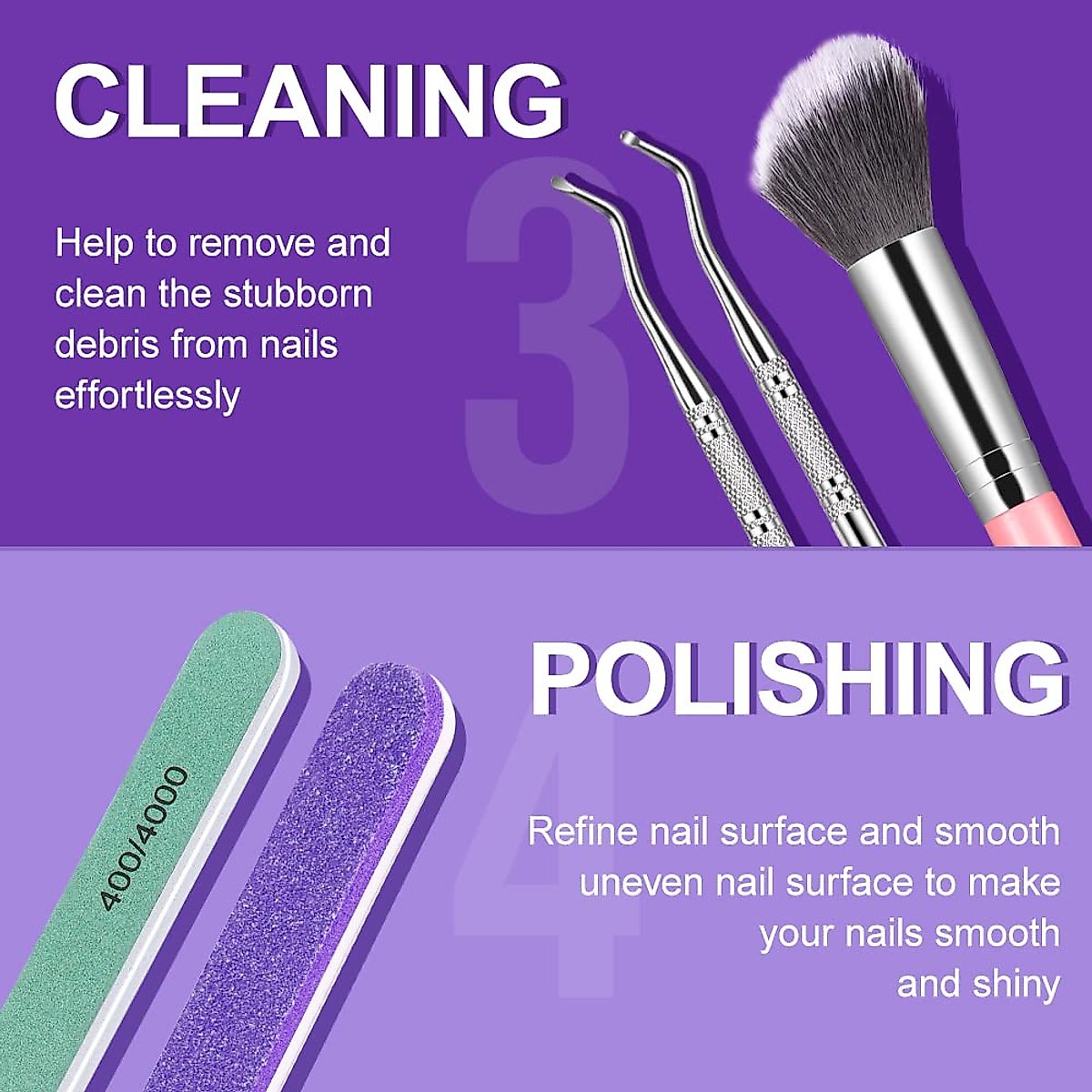 TsMADDTs 13PCS Manicure and Pedicure Tools Kit, Nail Files and Buffers Block, Polish Buffer, Cuticle Nippers, Cuticle Pusher and Peeler, File and Lifters for Toenails