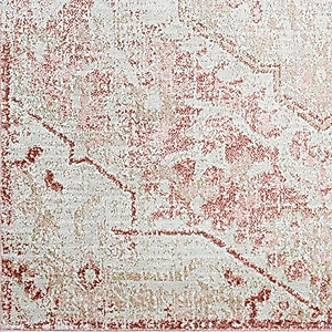 Mark&Day Area Rugs, 5x7 Baflo Traditional Blush Area Rug, Pink/White/Beige Carpet for Living Room, Bedroom or Kitchen (5'2" x 7')