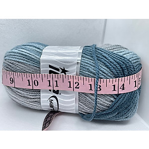 Magic Worsted Yarn - Grey, Slate, Blue Self-Striping Acrylic, Worsted Weight 202 Yards (185 Meters) 3.53 Ounces (100 Grams)
