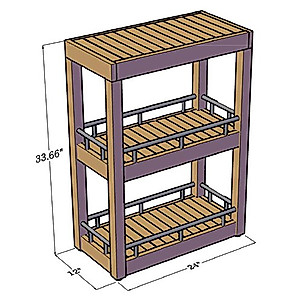 AquaTeak Patented Sula Rectangle Three Tier Teak & Stainless Bath Stand