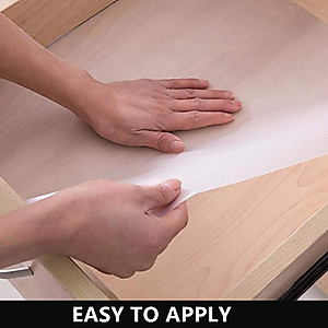 17.7 ×177 Inch Shelf Liners Heavy Cabinet Liner Non-Slip Kitchen Drawer Liner Waterproof Cabinet Mat No Odor Cupboard Liner for Home and Kitchen - White