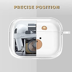 Newseego Case Compatible with Airpods Pro, Cute Bear Cartoon Design Airpods Pro Case for Girls and Women [Front LED Visible] Clear Soft TPU Protective Cover Case for Airpods Pro