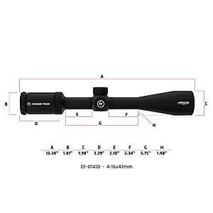 Crimson Trace Hardline 4-16x42mm Riflescope with SFP, MR1-MOA Reticle, Lightweight Solid Construction, Scope Caps and Lens Cloth for Hunting, Shooting and Outdoor