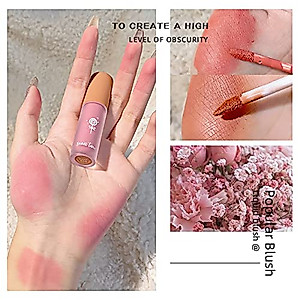 3 Colors Cream Liquid Blush, Velvet Mousse Texture Matte Liquid Blush Makeup, Long Lasting Waterproof, Used for Cheeks to Enhance Complexion Create Natural-Looking Makeup