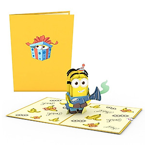Lovepop Pop-Up Despicable Me Card - 3D Kids Happy Birthday Greeting Card for Boys, Girls - Yipa - 5" x 7" Minions Card - Blank Note Card & Envelope Included