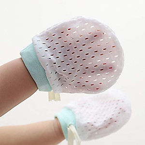 Adeimoo Baby Boy Girl No Scratch Silk Cotton Mittens Mesh Breathable Drawstring Gloves for Newborn Toddler Infants 8 Pack (Eyelet Mitten)
