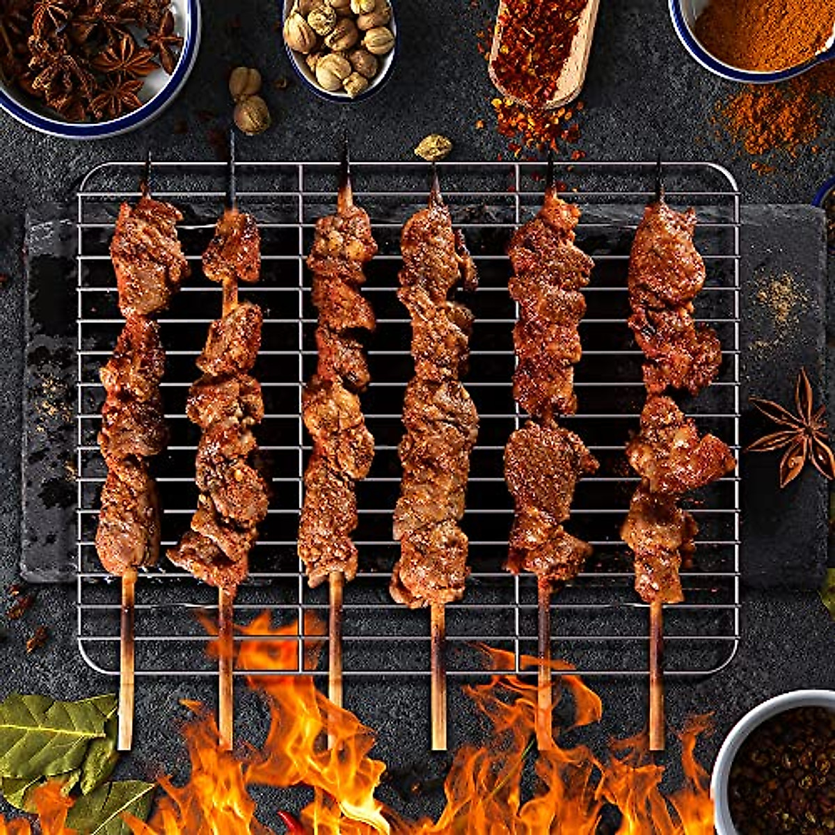 2 Pack Cooling Rack for Baking Stainless Steel, Heavy Duty Wire Rack Baking Rack, 11.7" x 9.4" Cooling Racks for Cooking, Fits Small Toaster Oven, Dishwasher Safe